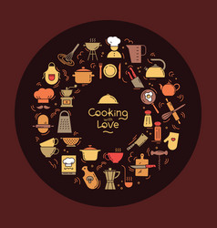 Love cooking card Royalty Free Vector Image - VectorStock