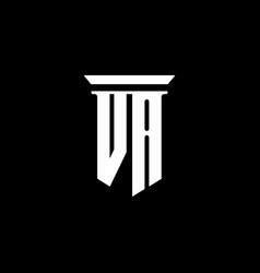 Va logo monogram emblem style with crown shape Vector Image