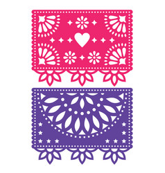 Feliz navidad papel picado design mexican Vector Image