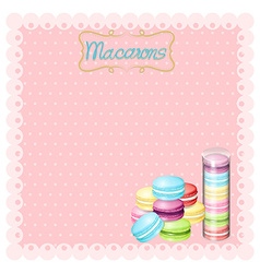 Blue macaron with cream Royalty Free Vector Image