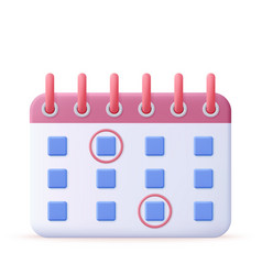 3d daily calendar plan Royalty Free Vector Image