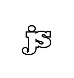 Alphabet letter combination js j s with grunge Vector Image