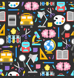 School colorful seamless pattern Royalty Free Vector Image