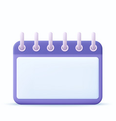 3d calendar notes reminder Royalty Free Vector Image