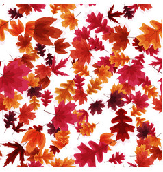 Autumn leaves seamless pattern background Vector Image