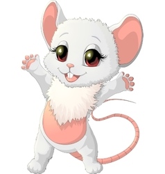 Cute mouse holding cheese Royalty Free Vector Image