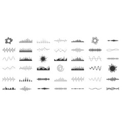 Waveform shape soundwave audio wave graph set Vector Image
