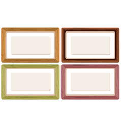 9 wooden picture frames color set Royalty Free Vector Image