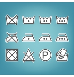 Set of instruction laundry icons washing symbols Vector Image