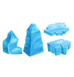 Pieces of ice set cold frozen block icy cliff Vector Image