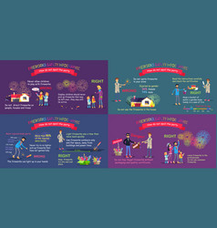 Fireworks safety infographic teaching children Vector Image