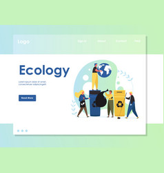 Environmental protection website landing Vector Image