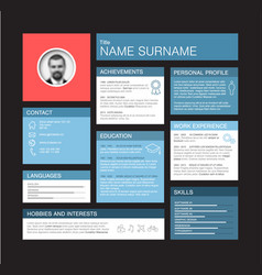 Creative cv resume template Royalty Free Vector Image