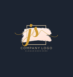 Js initial handwriting logo with circle template Vector Image
