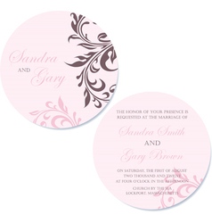 Wedding invitation card round Royalty Free Vector Image