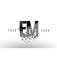 Em e m letter logo design in black colors Vector Image