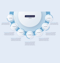 Pie chart infographic template 7 options Vector Image