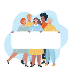 Group multi ethnic men holding empty board Vector Image