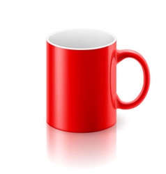 Colorful red cartoon mug of coffee Royalty Free Vector Image
