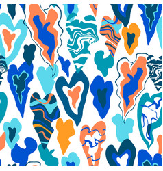 Blue seamless pattern with organic shapes Vector Image