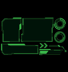 Hud frames black and grey user interface elements Vector Image