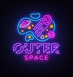 Cosmic neon icons Royalty Free Vector Image - VectorStock