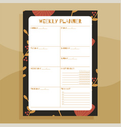 Weekly planner Royalty Free Vector Image - VectorStock