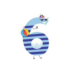 Cute and funny colorful 6 number characters Vector Image