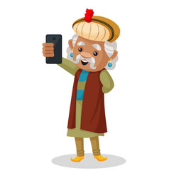 King akbar cartoon character Royalty Free Vector Image