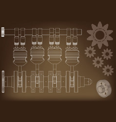 Abstract 3d engine piston car part drive Vector Image