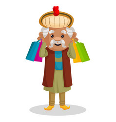 King akbar cartoon character Royalty Free Vector Image