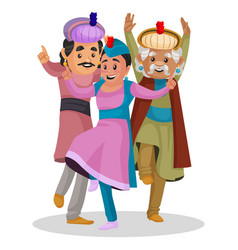 King akbar cartoon character Royalty Free Vector Image