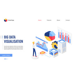 Isometric 3d charts and statistics with set Vector Image