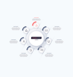 Pie chart infographic template 7 options Vector Image