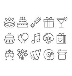 Line art black and white birthday cake Royalty Free Vector