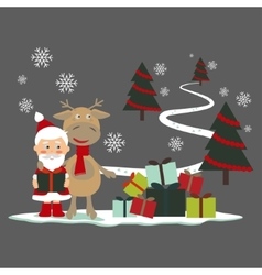 Santa claus and rudolph deer Royalty Free Vector Image