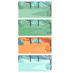 Four seasons backgrounds summer winter autumn Vector Image