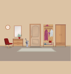 Retro interior in flat Royalty Free Vector Image