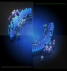 Blue tech circle and technology background Vector Image