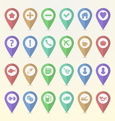 Map pointers with numbers and letters Royalty Free Vector