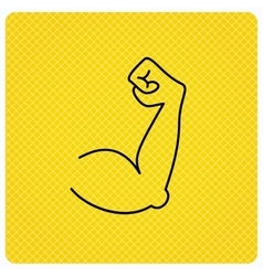Biceps muscle icon bodybuilder strong arm sign Vector Image