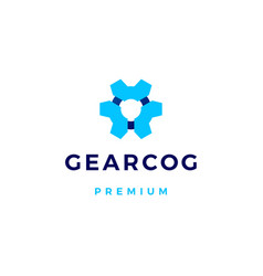 Gear cog cogs logo icon colorful Royalty Free Vector Image