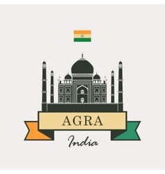 Taj mahal silhouette Royalty Free Vector Image