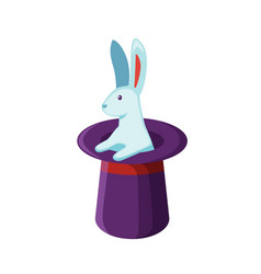 Magician pulling out a rabbit from his top hat Vector Image