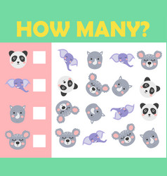 Cartoon education counting game for preschool Vector Image