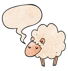 Cartoon sheep and speech bubble sticker Royalty Free Vector