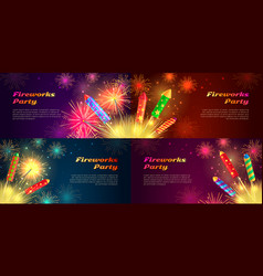 Fireworks city background Royalty Free Vector Image