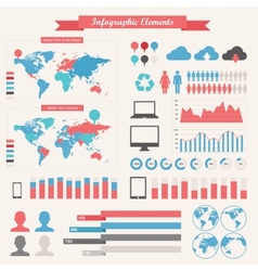 Set for infographics various design elements Vector Image