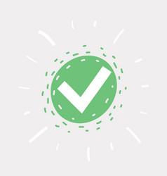 Green grunge check mark correct answer checking Vector Image