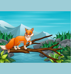 Deforestation scene with felled trees in nature Vector Image